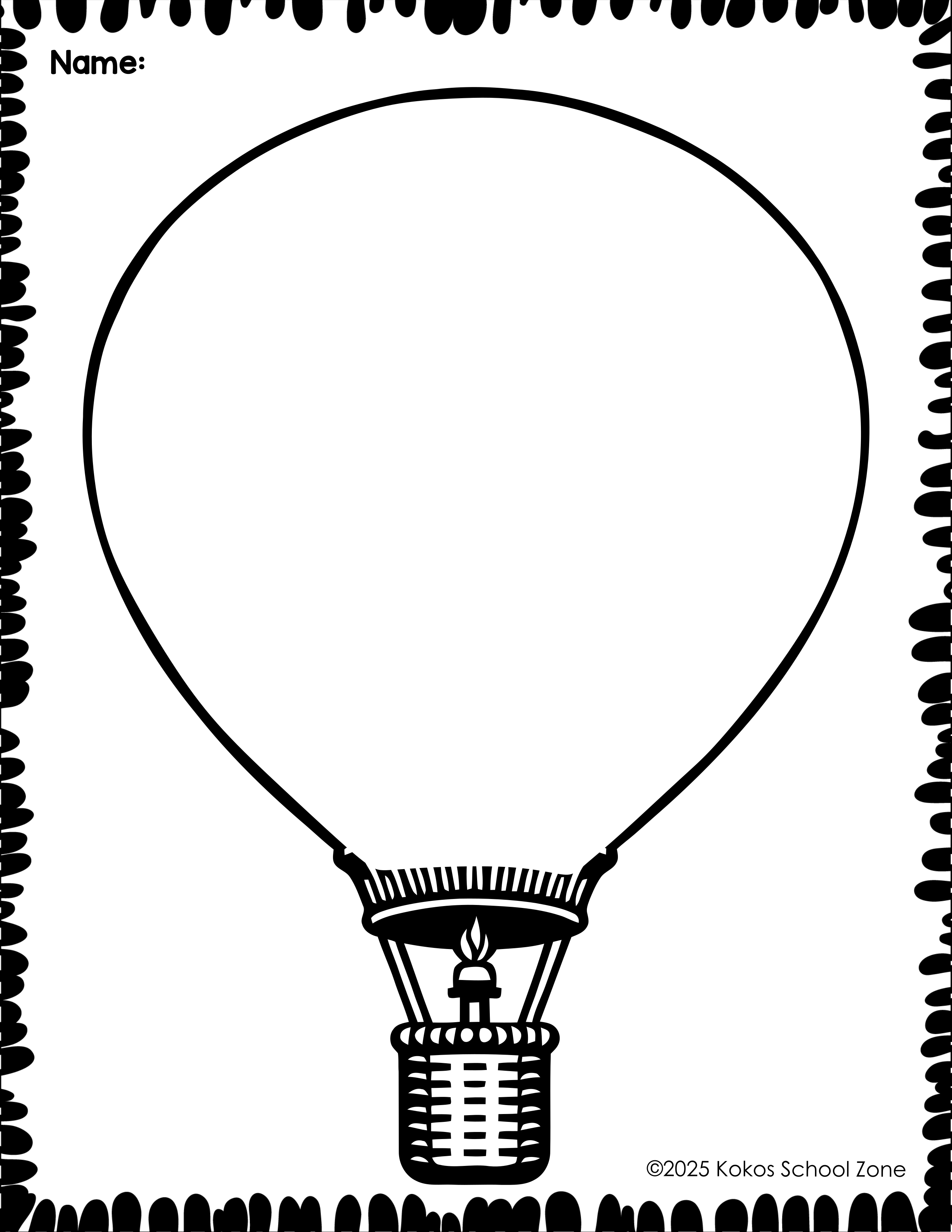 Hot Air Balloon Writing Paper Blank Lined and Dotted Handwriting Lines ...