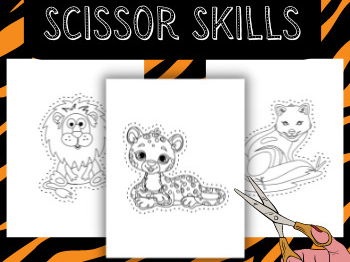 Wild Animals Scissor Skills – 56 Printable Cutting Practice Sheets ...