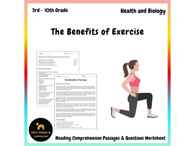 The Benefits of Exercise Reading Comprehension Passages & Questions ...
