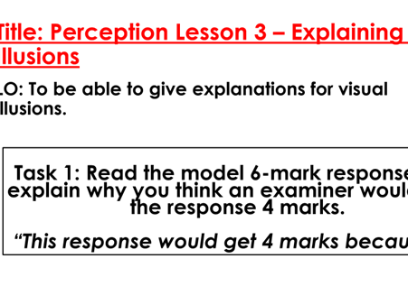 AQA GCSE PSYCHOLOGY - PERCEPTION - Explaining Visual Illusions ...
