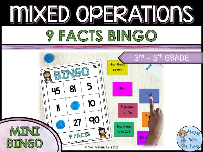 Multiplication and Division Fact Fluency Mini Bingo | 9 Facts ...