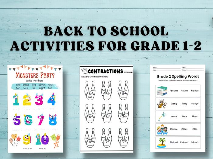 Back To School Activities For Grade 1 2 Teaching Resources