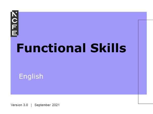 NCFE Entry Level 2 Functional Skills Qualification In English 603 