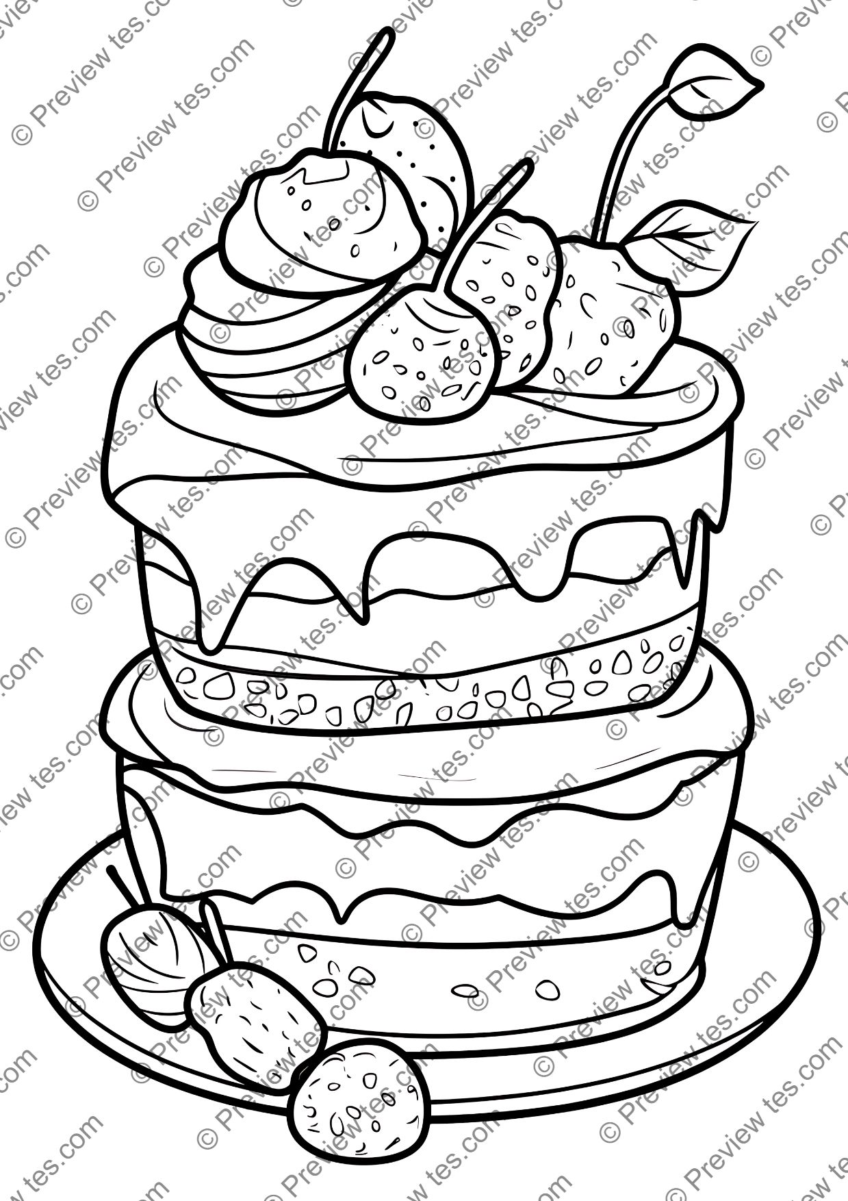 Dessert Colouring Pages for Kids | Fun Sweet Treats for Creative ...