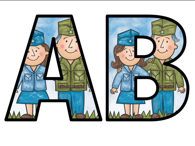 Army Vets Dramatic Role Play Center Area Lettering Set Display Title ...