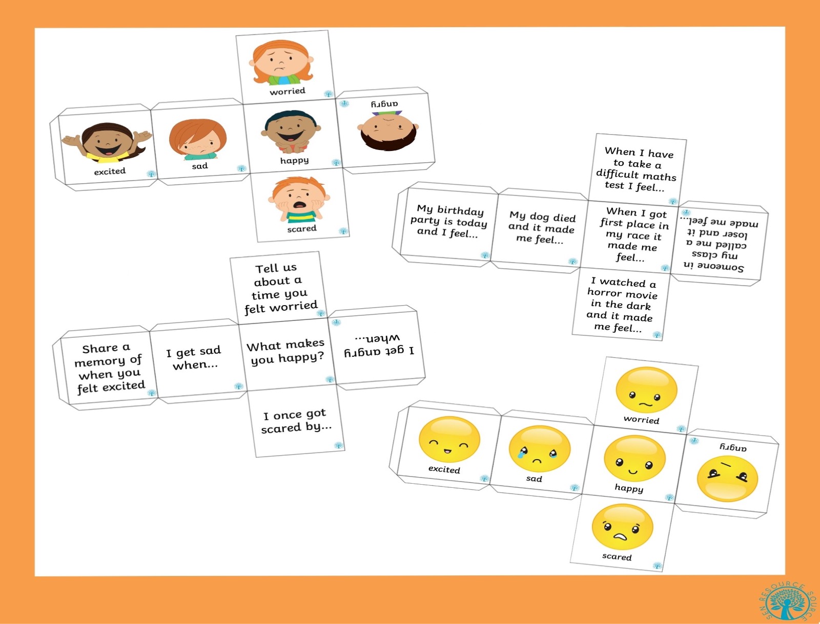 Emotions Dice | Teaching Resources