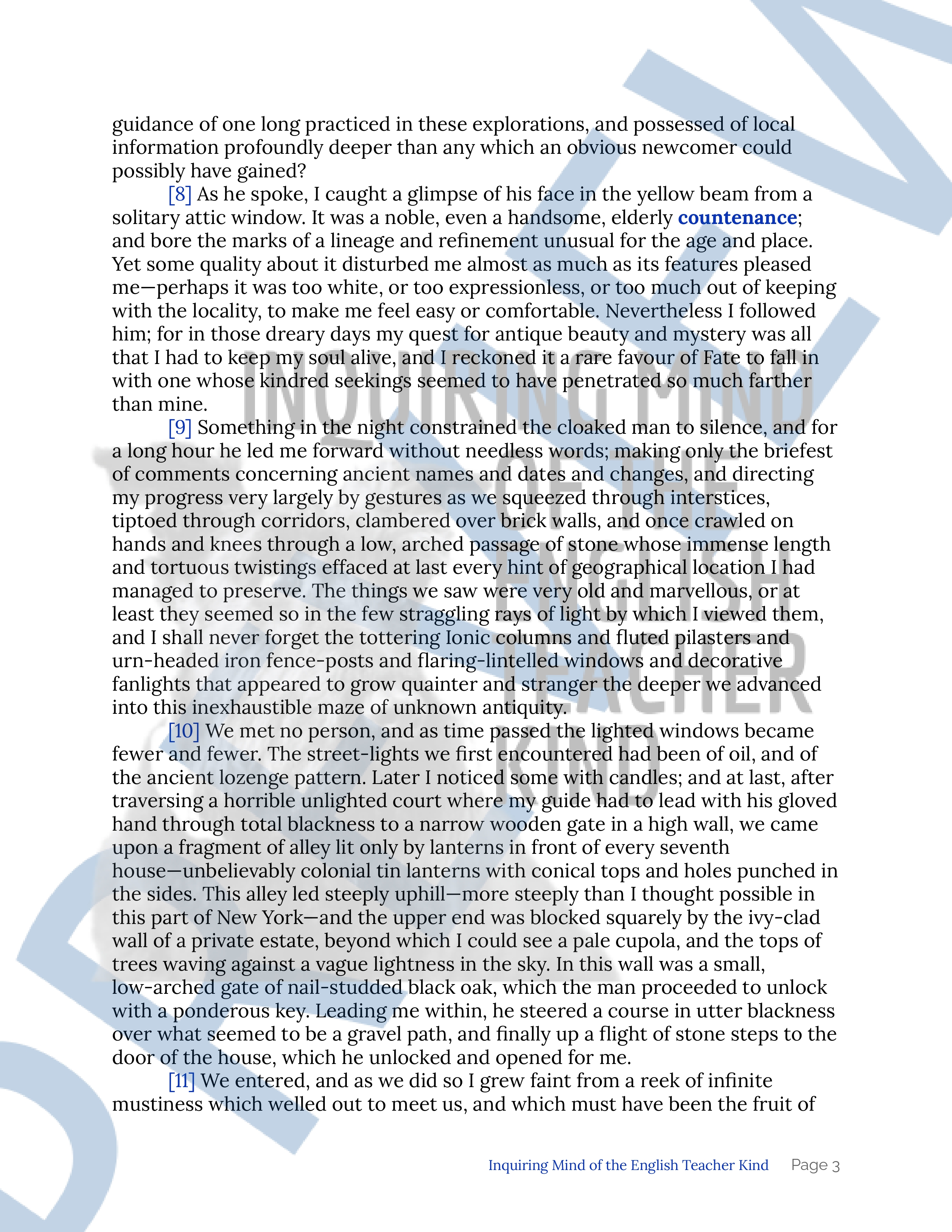 "He" by H.P. Lovecraft Quiz and Answer Key | Fantasy Literature ...