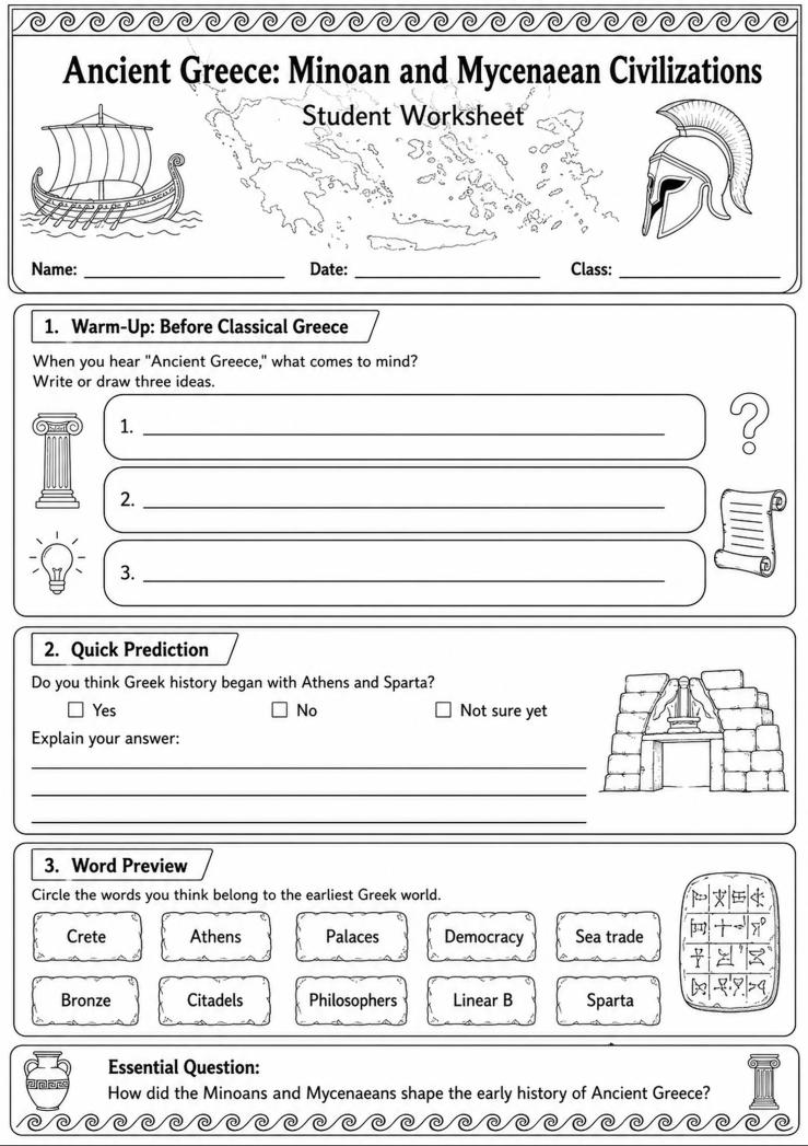 Minoan & Mycenaean Civilizations | Ancient Greece Unit | Middle-school ...
