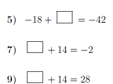 Addition of integers: Finding missing numbers worksheet no 3 (with ...