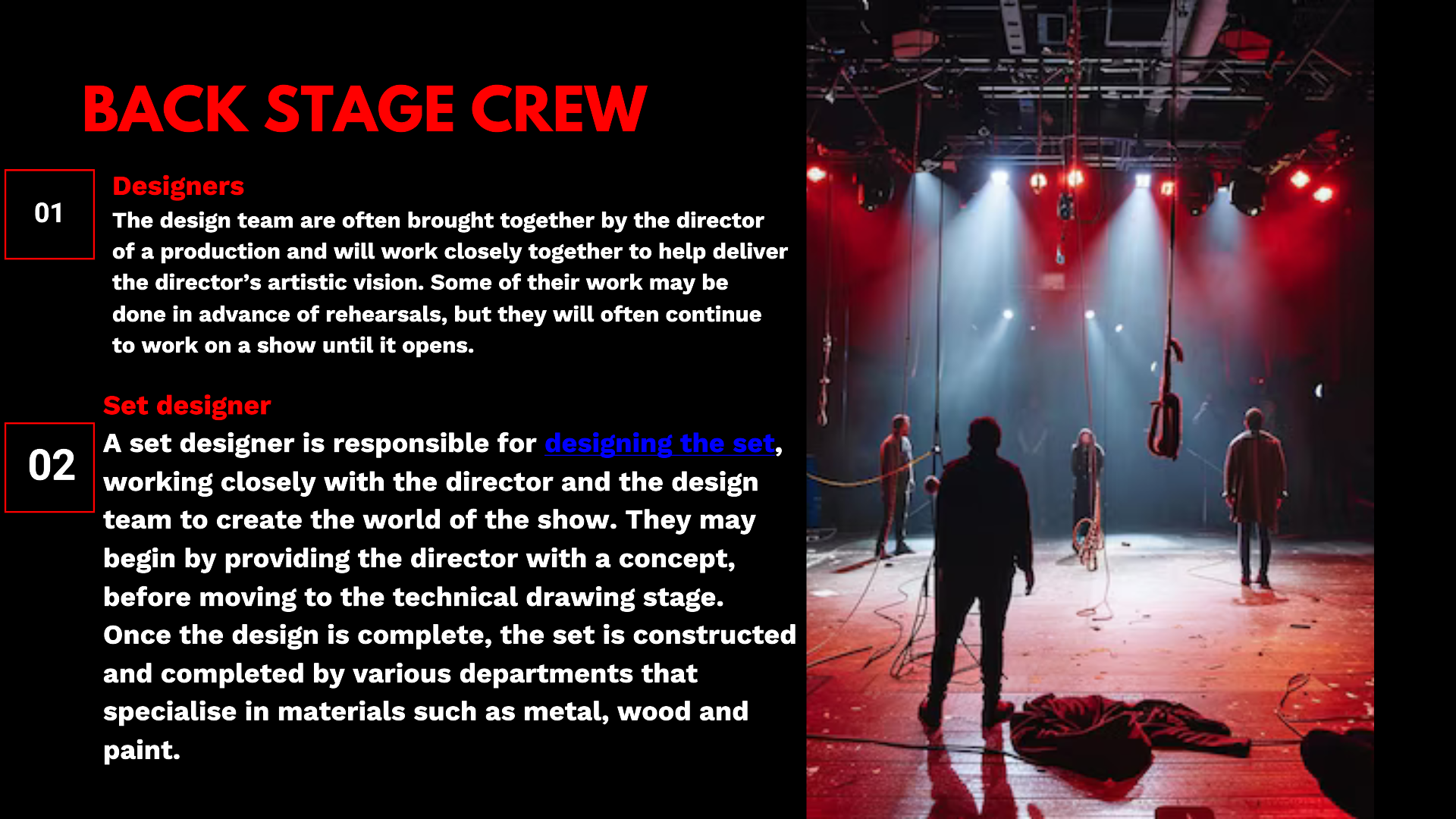 Technical theatre - Drama theory - booklet pages/pp | Teaching Resources