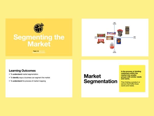 Edexcel GCSE Business Topic 1.2.3- Market Segmentation | Teaching Resources