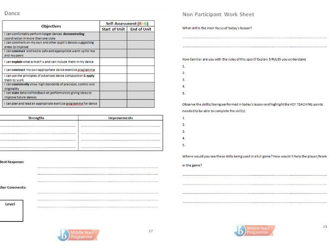 MYP Physical Education Year 3 (Year 9/Grade 8) Student Work Book ...