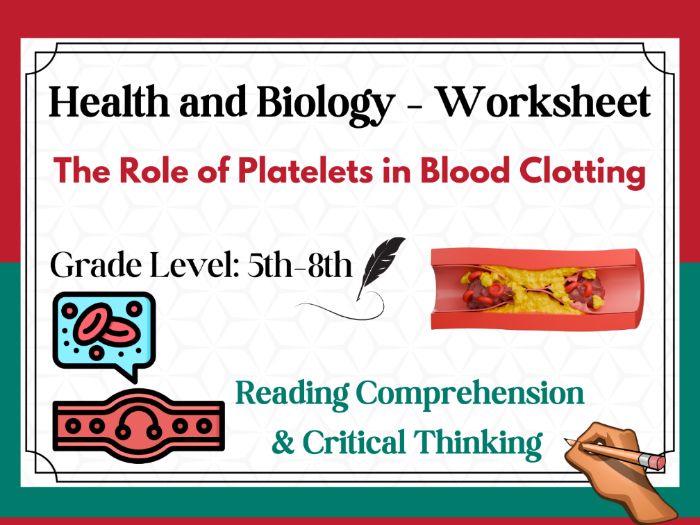 The Role of Platelets in Blood Clotting: Reading Comprehension Passages ...