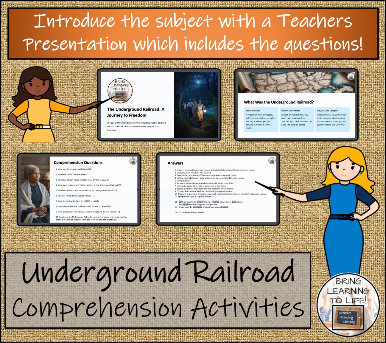 Underground Railroad Reading Comprehension Activities | Year 5 or Year ...