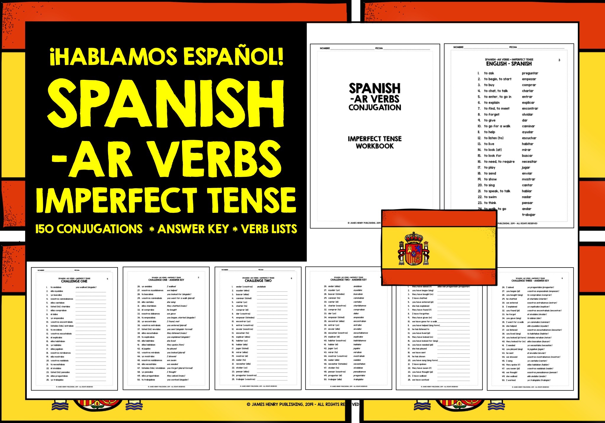 SPANISH AR VERBS IMPERFECT TENSE Teaching Resources