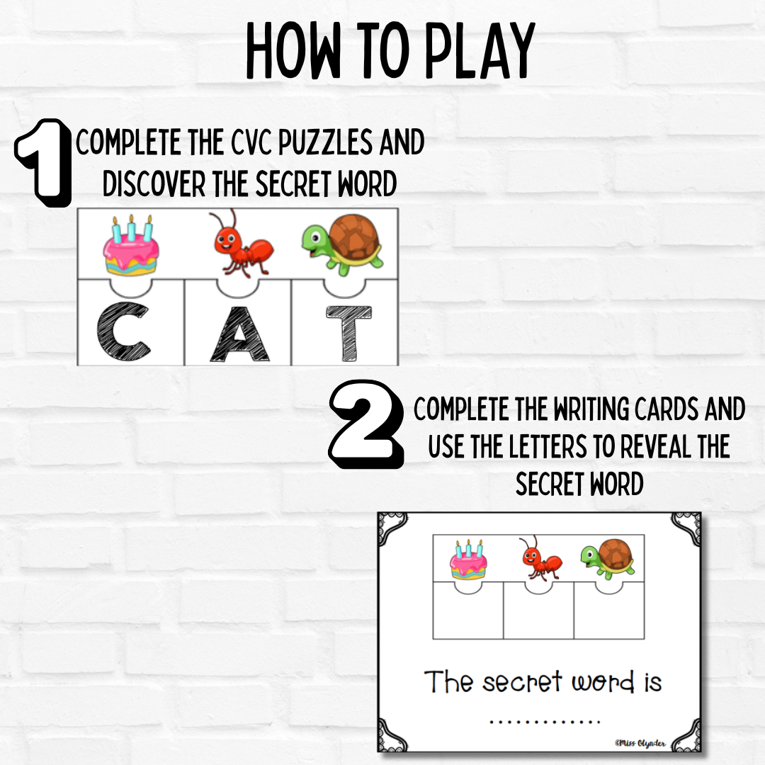 CVC Words Puzzle Game – Discover the Secret Word (Phonics | Early ...