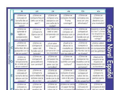 Comparative Adjectives 6 Spanish Game Bundle | Teaching Resources