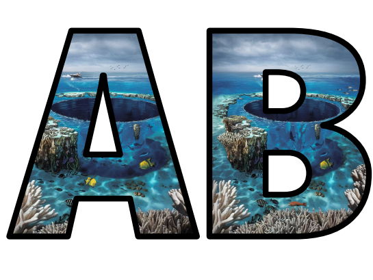 Great Blue Hole (Belize) Lettering Set Display Title Letters Numbers ...