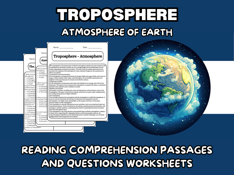 Troposphere - Atmosphere of Earth Reading Comprehension Passages and ...