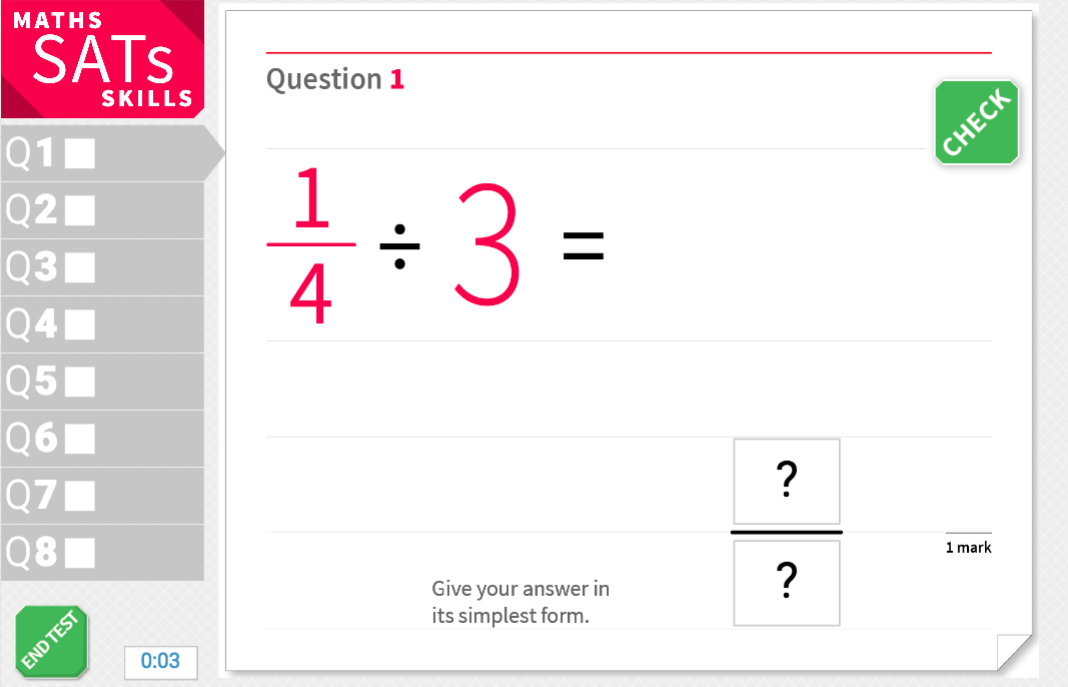 Divide A Fraction By A Whole Number KS2 Maths Sats Arithmetic 