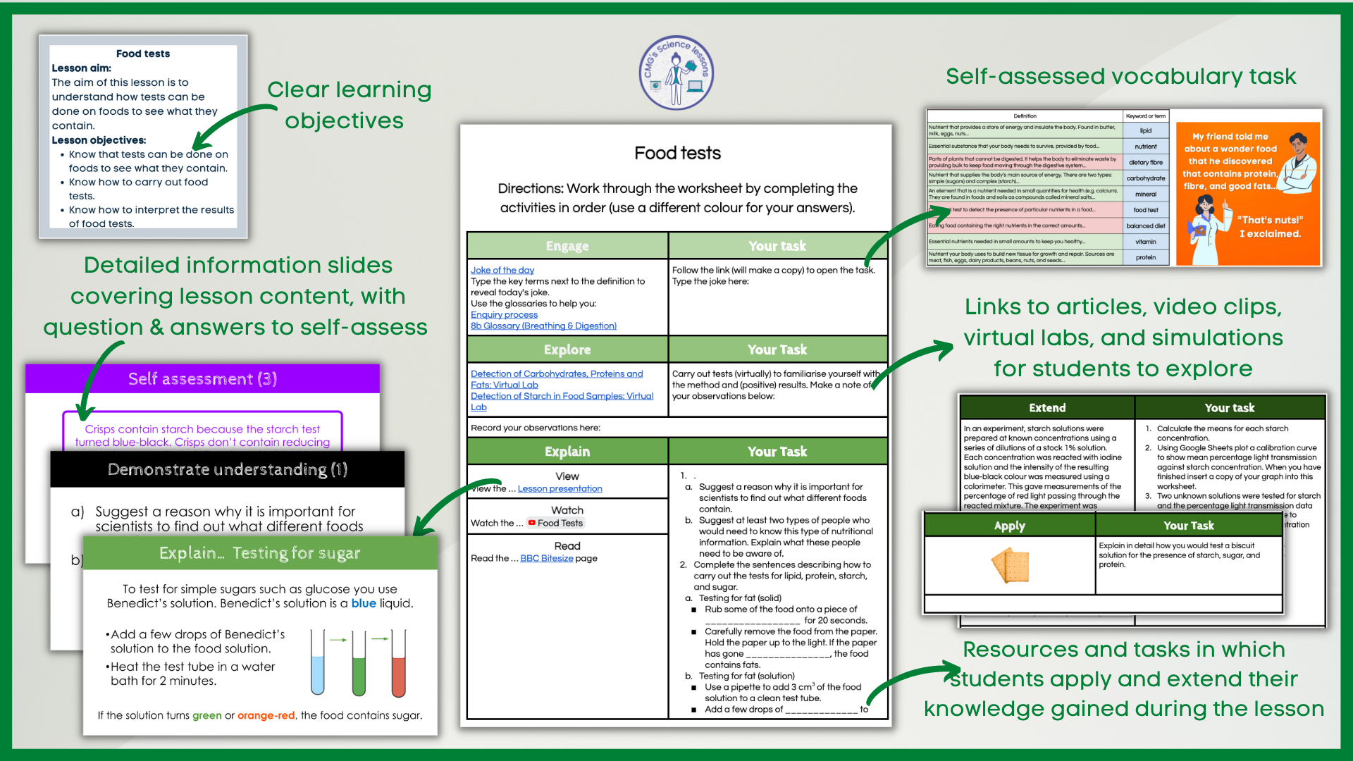 Food tests Distance learning | Teaching Resources