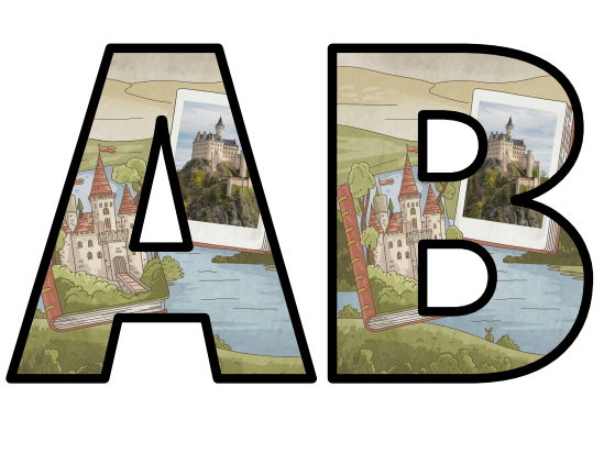 Fiction and Non Fiction Castle Lettering Set Display Title Letters ...