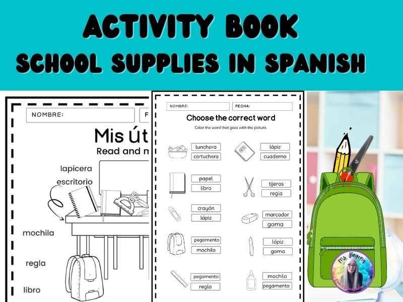 School Supplies In Spanish Activity Book Teaching Resources School Supplies In Spanish Activity Book Teaching Resources