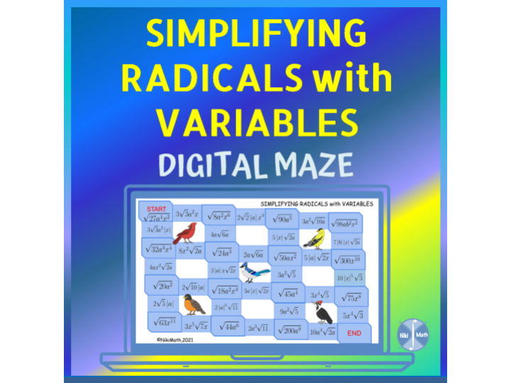 Simplifying Radicals With Variables Maze Teaching Resources