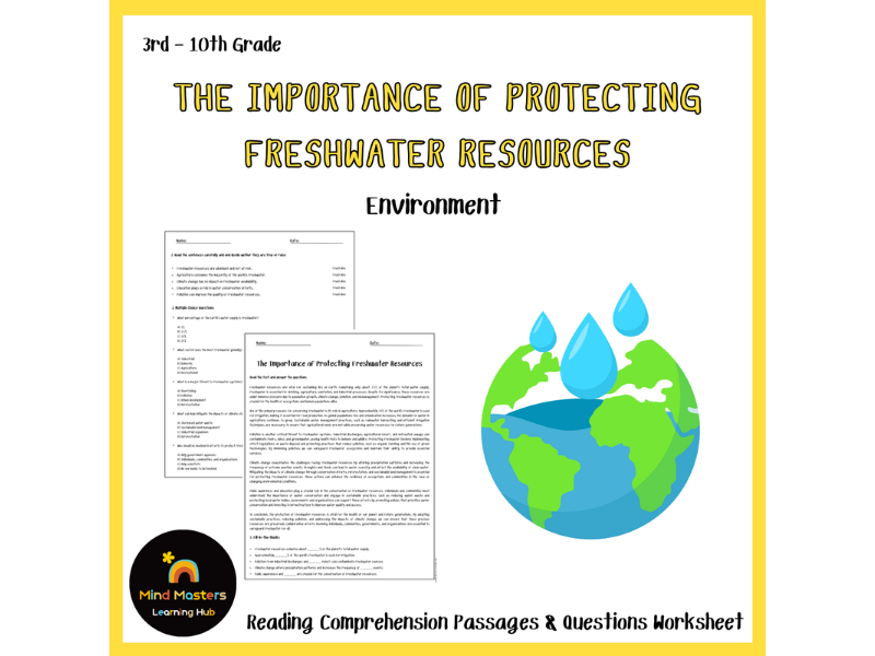The Importance of Protecting Freshwater Resources Reading Comprehension ...