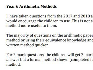 Arithmetic Methods Explained | Teaching Resources