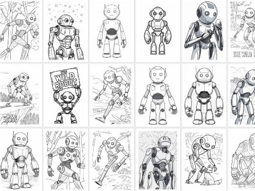 25+ The Wild Robot Peter Brown Book Characters Coloring Page A4 ...