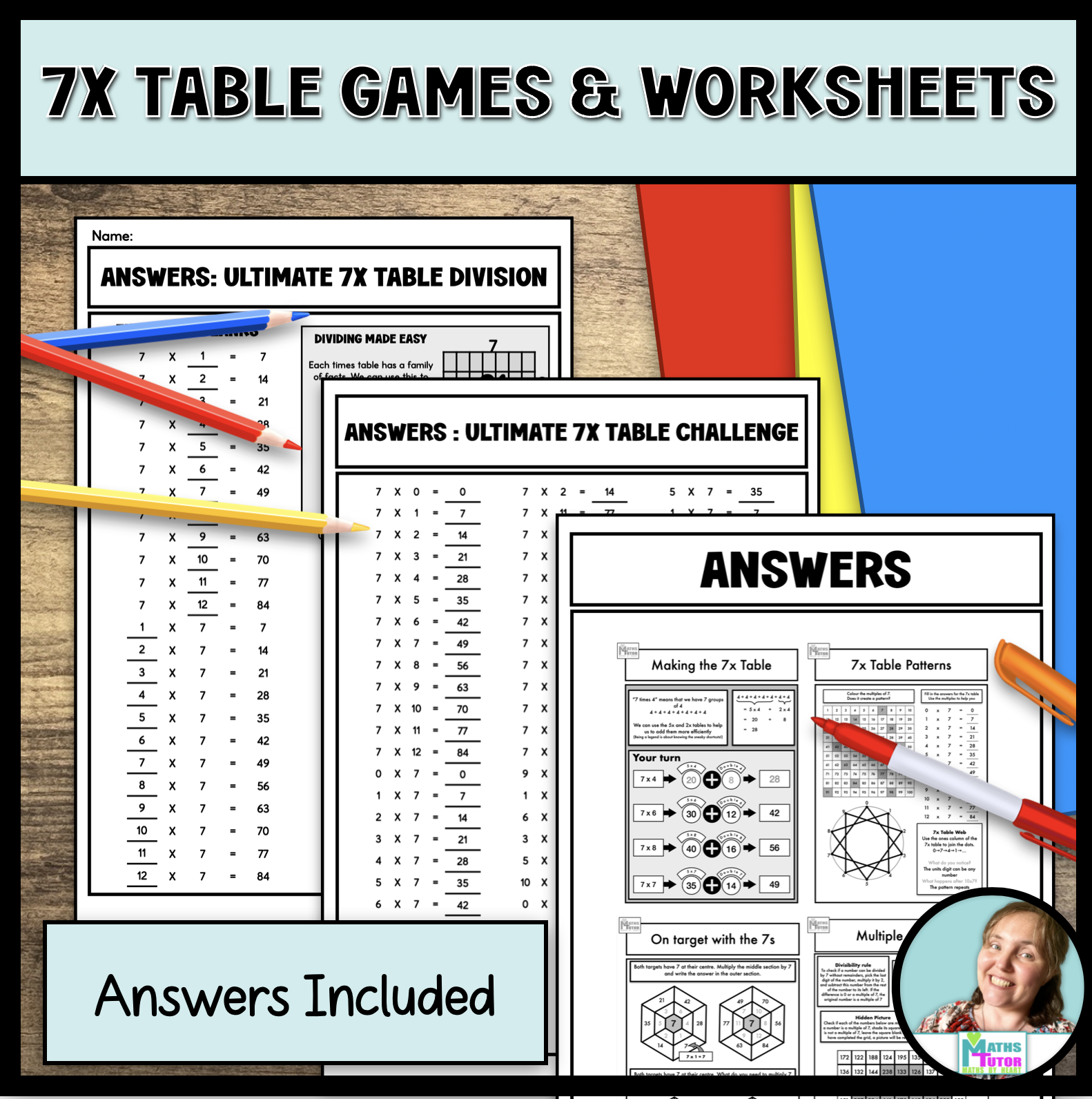 7X Table Games and Worksheet Booklet | Teaching Resources