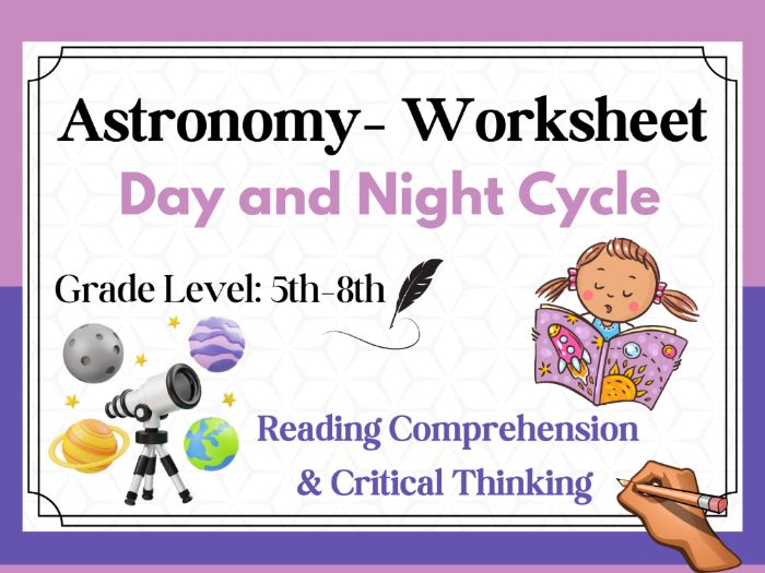 Day and Night Cycle: Reading Comprehension Passages & Questions ...