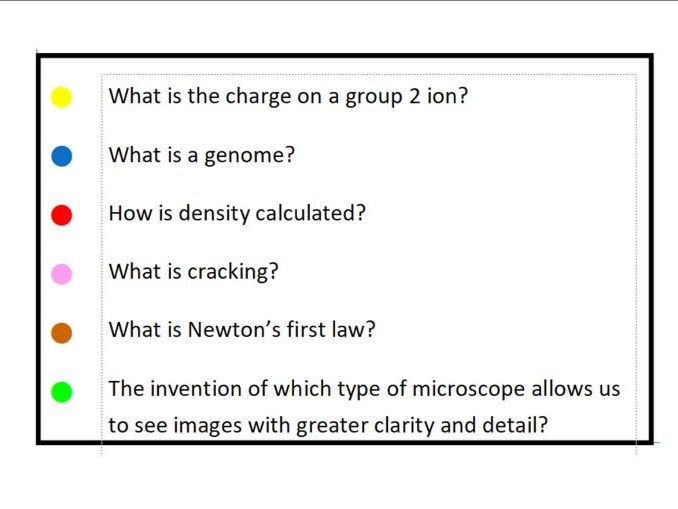 GCSE Science Quiz 48 Questions and Answers Set 2 | Teaching Resources