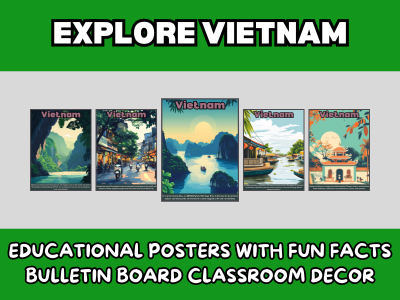 Explore Vietnam Asia – Educational Posters with Fun Facts | Bulletin ...