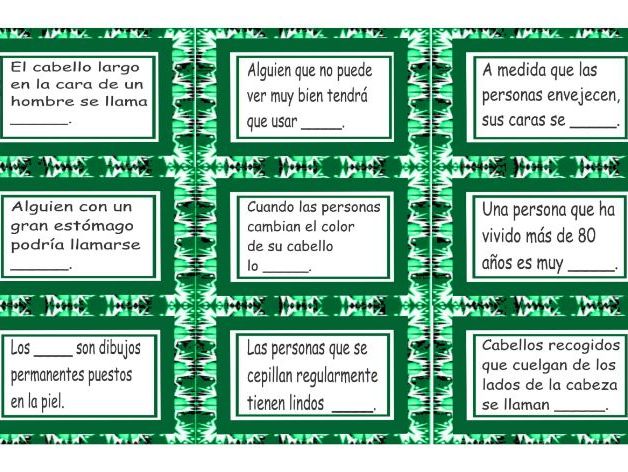 People Descriptions Spanish 4 Worksheet-2 Game-1 Exam Bundle | Teaching ...