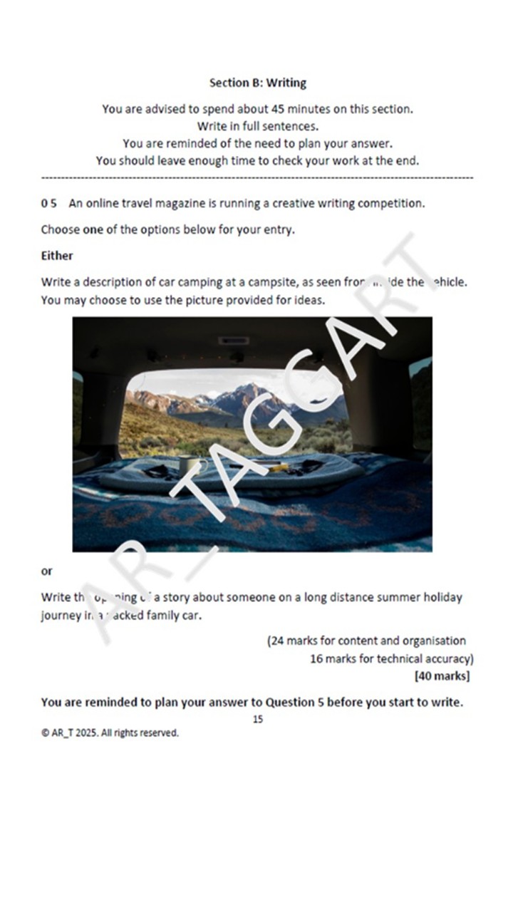 One AQA 2026 GCSE English Language Paper 1 | Models - (Twa) | Teaching ...