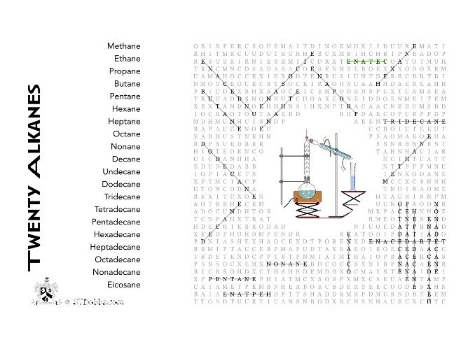 twenty alkanes wordsearch | Teaching Resources