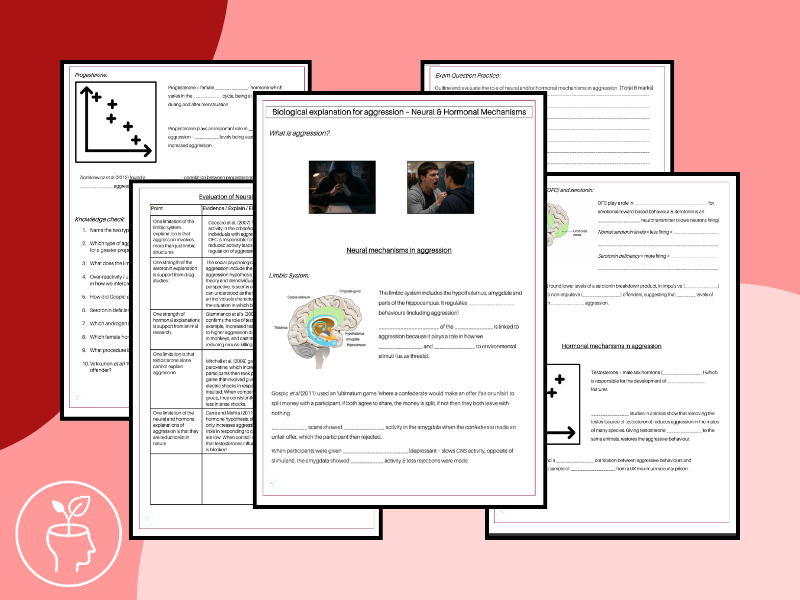 AQA Psychology - Aggression - Neural & Hormonal Explanations | Teaching ...