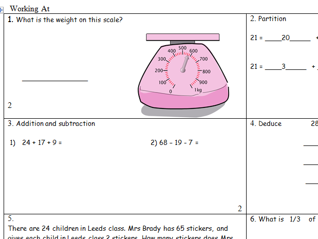 Year 2 Working towards/at Maths Mats | Teaching Resources
