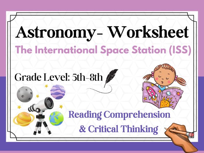 The International Space Station (ISS): Reading Comprehension Passages ...