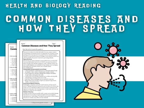 Common Diseases and How They Spread - Health Reading Worksheet ...