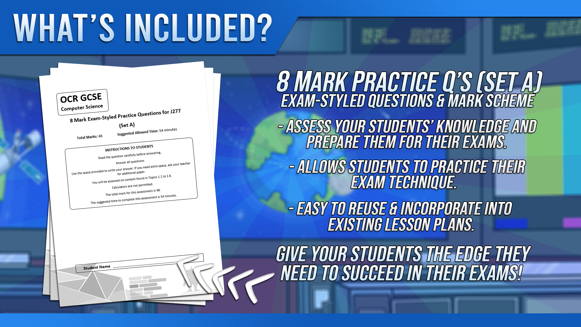 8 Mark Practice Q's (Set A) - OCR GCSE J277 | Teaching Resources