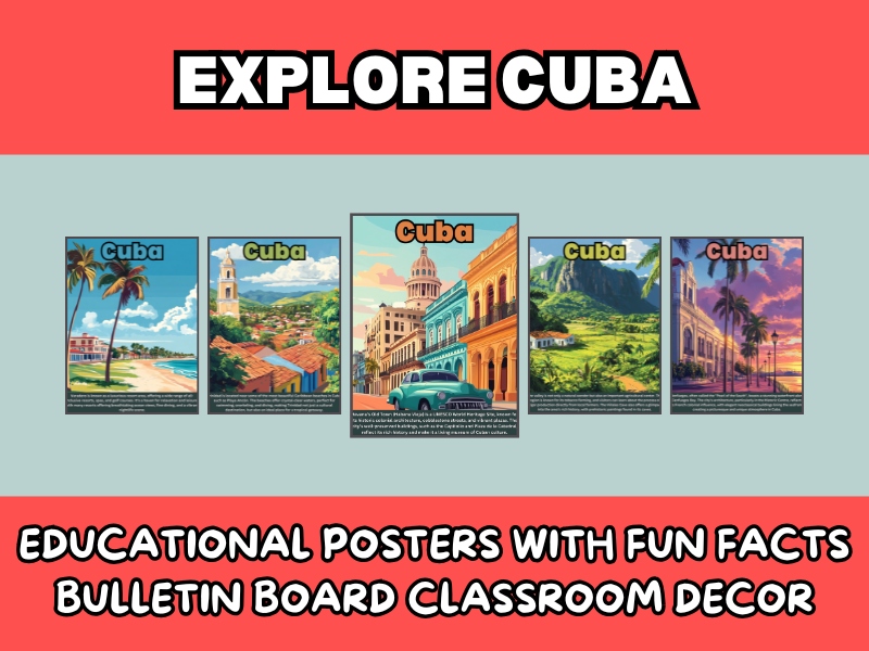 Explore Cuba – Educational Posters with Fun Facts | Bulletin Board ...