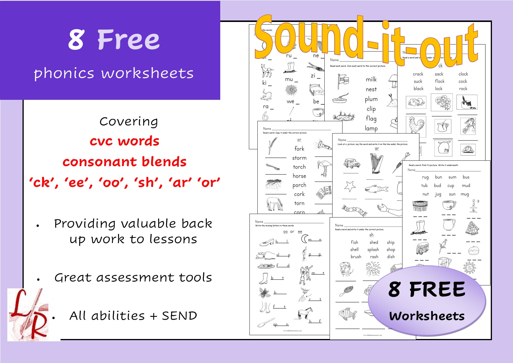 8 Phonics Worksheets FREE | Teaching Resources