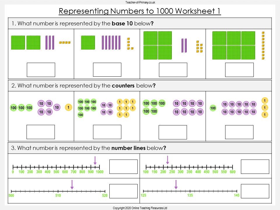 Representing Numbers To 1000 Year 3 Teaching Resources