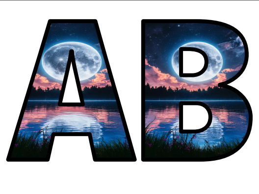 Moon Bright Reflecion Phases Lettering Set Display Title Letters ...