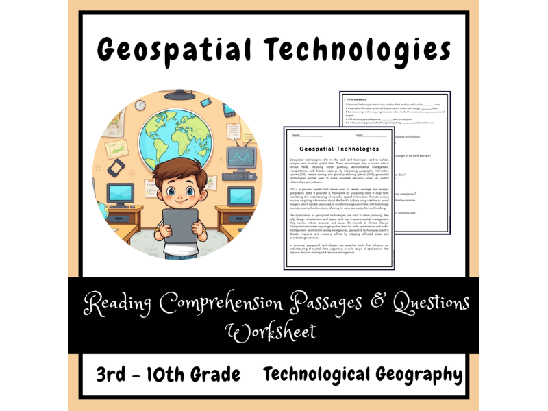 Geospatial Technologies Reading Comprehension Passages & Questions ...