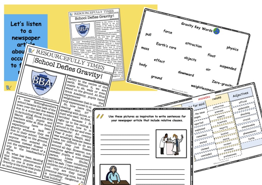 Newspaper Report Writing Unit Years 5 and 6 - Missing Gravity ...