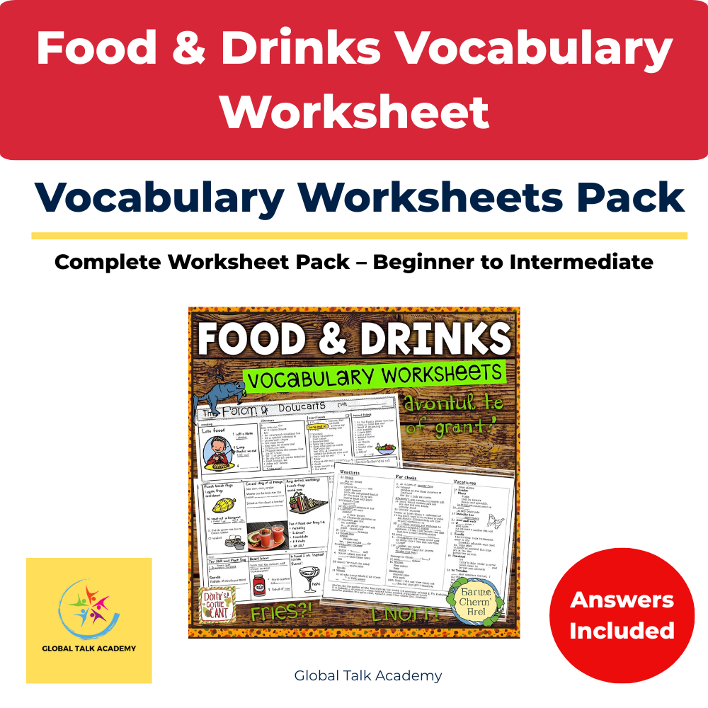 Food & Drinks Vocabulary – ESL Vocabulary Worksheets | Teaching Resources